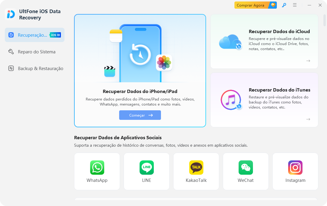Desinstalação concluída! Recuperação de dados do UltFone iOS!